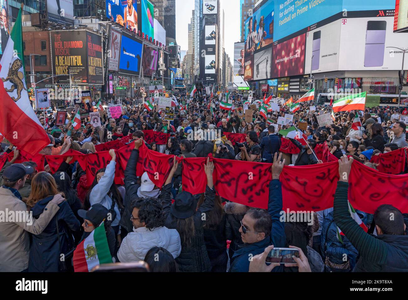 NEW YORK, NEW YORK - OCTOBER 29: Hundreds of Iranian and their ...