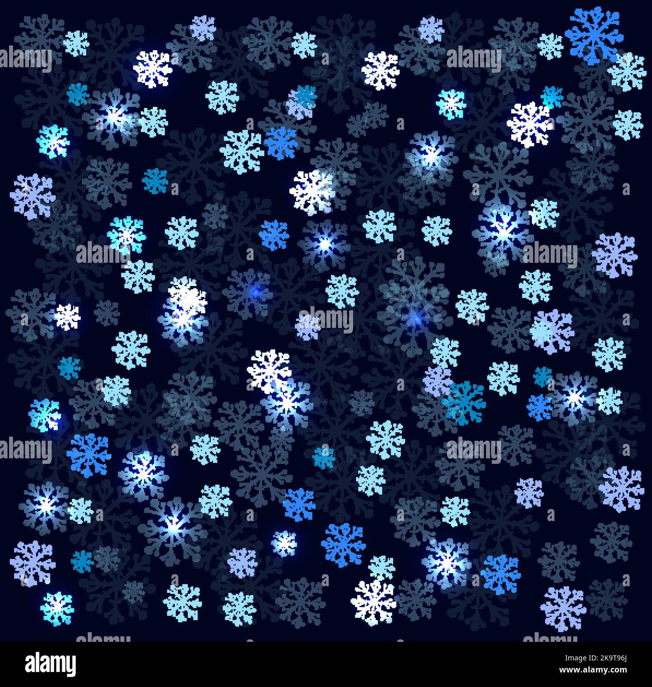 Seamless background. Abstract pattern with blue snowflakes. Vector ...