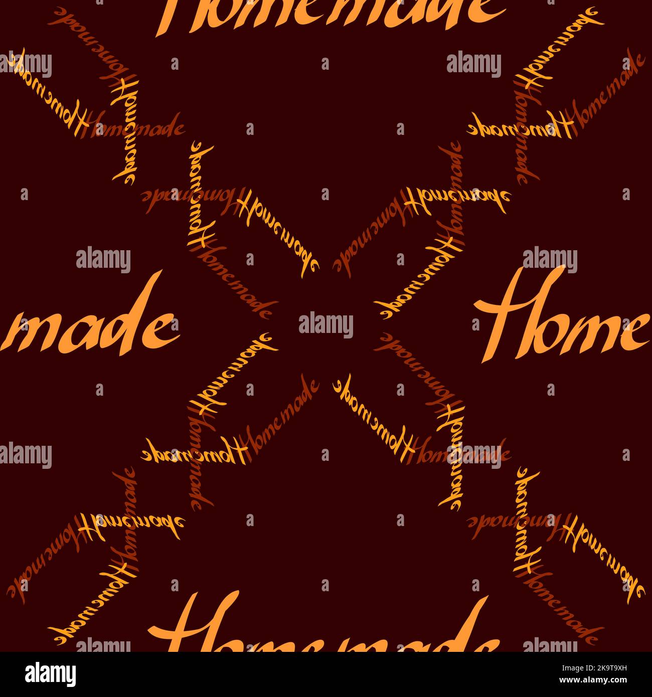 Seamless background with words Homemade . Vector illustration Stock ...