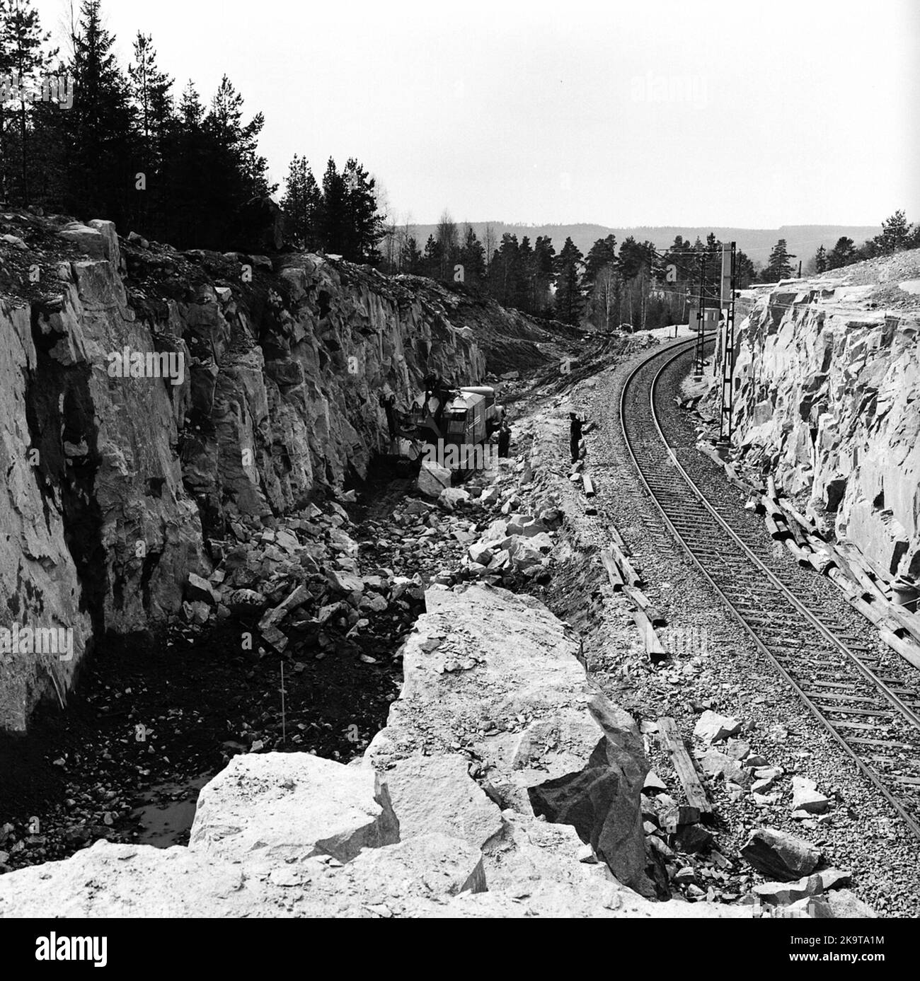 Railway construction line Nykroppa - Hornkullen. Triangle track Stock ...