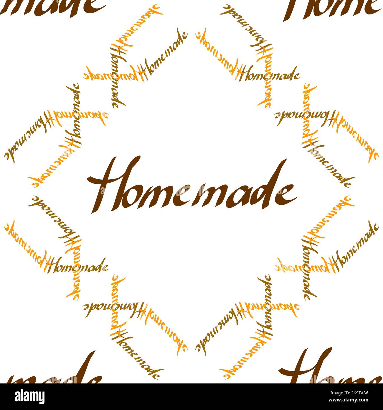 Seamless background with words Homemade . Vector illustration Stock ...