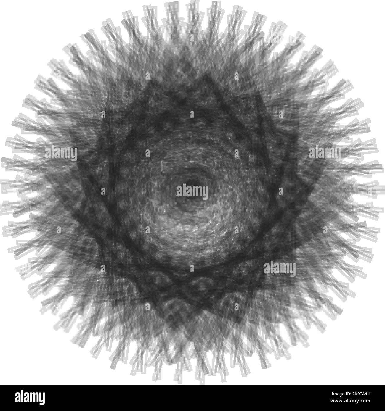 Abstract decorative floral spirograph circular element. Vector shape ...