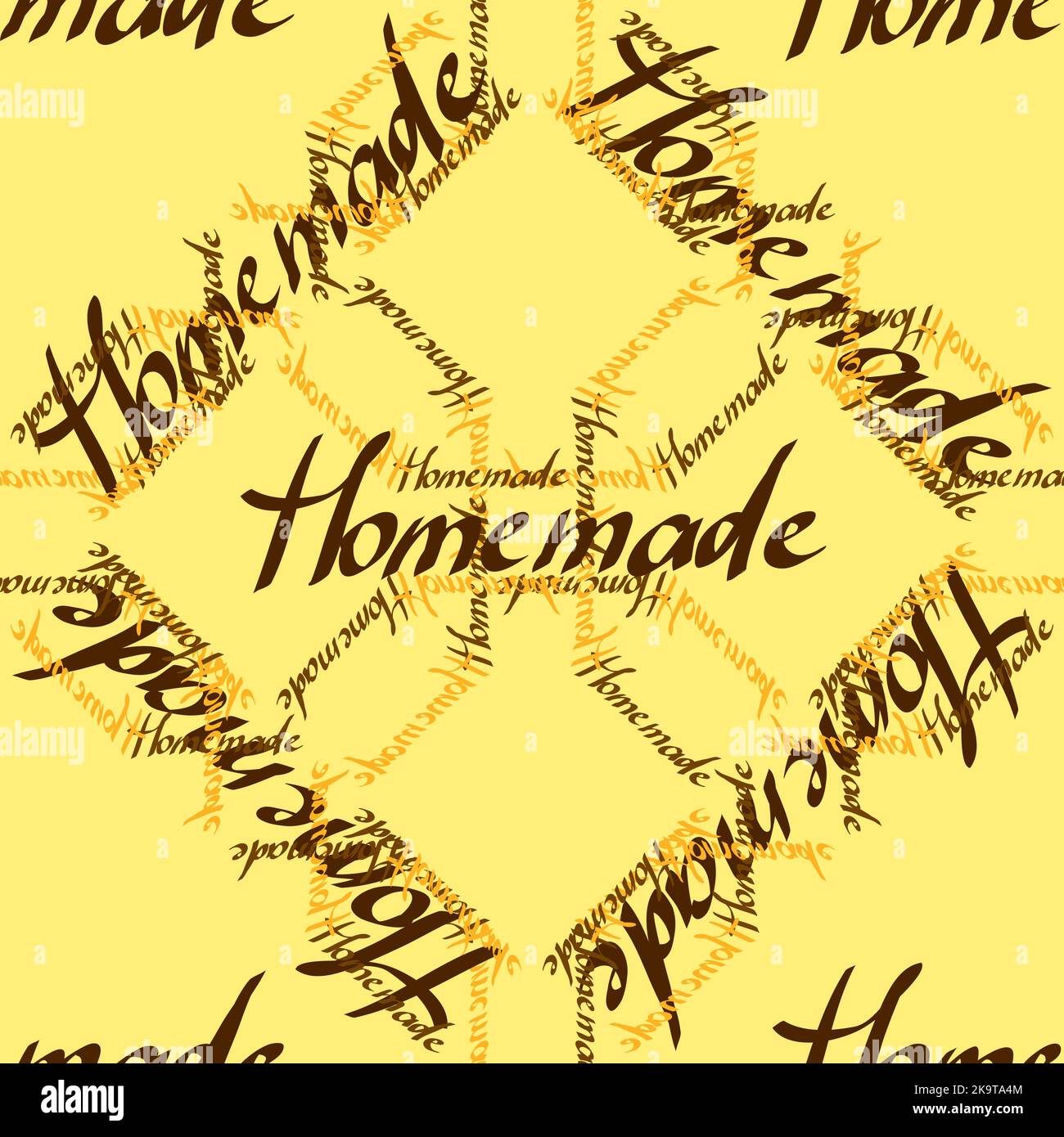 Seamless background with words Homemade . Vector illustration Stock ...