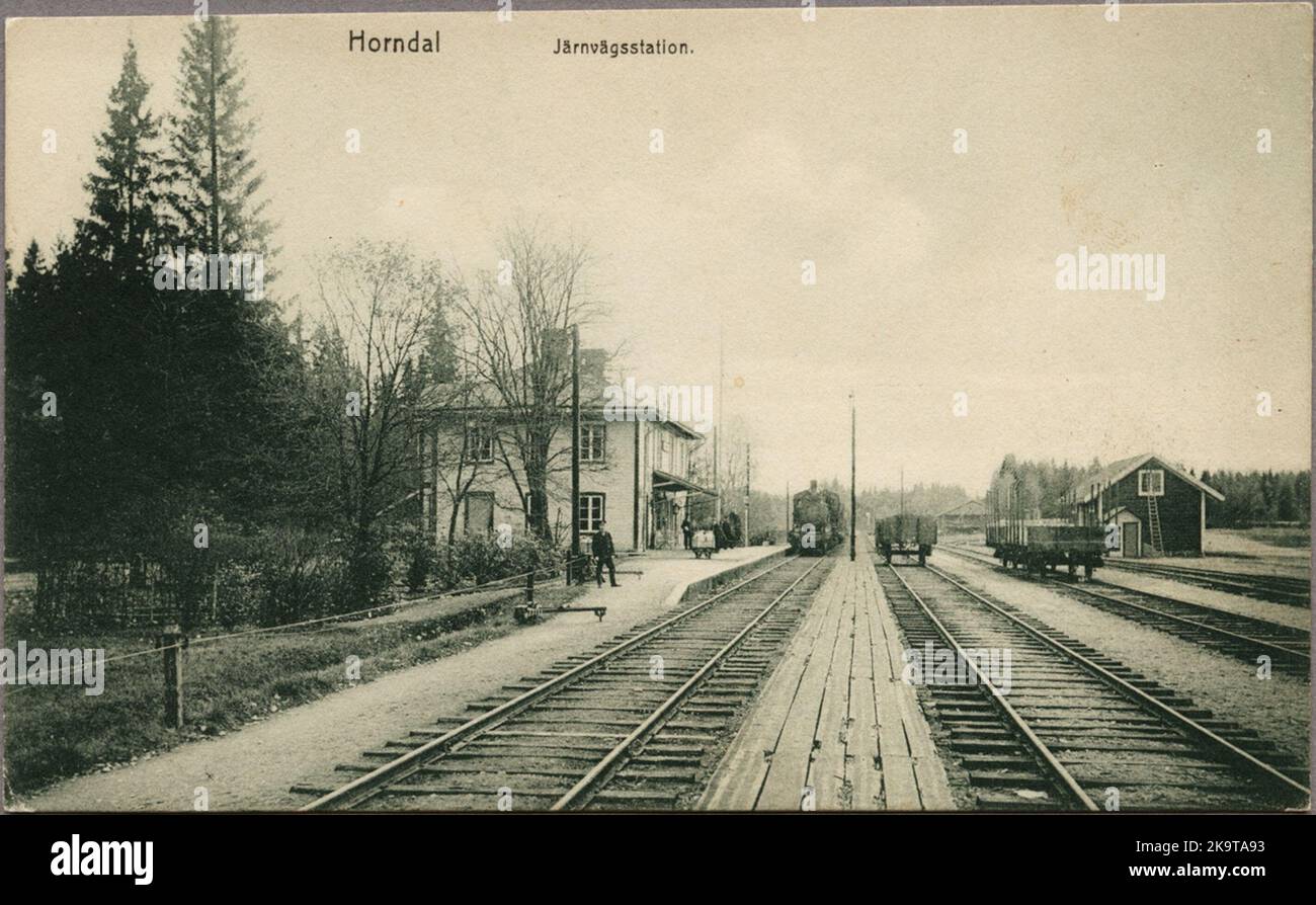 The railway station in Horndal Stock Photo - Alamy