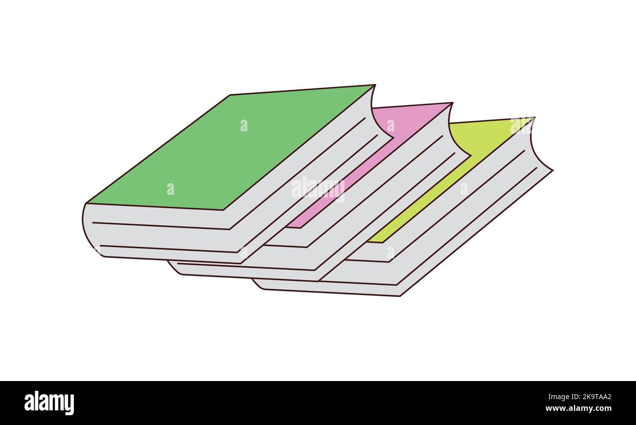 Blank horizontal book cover template with pages in front side standing ...