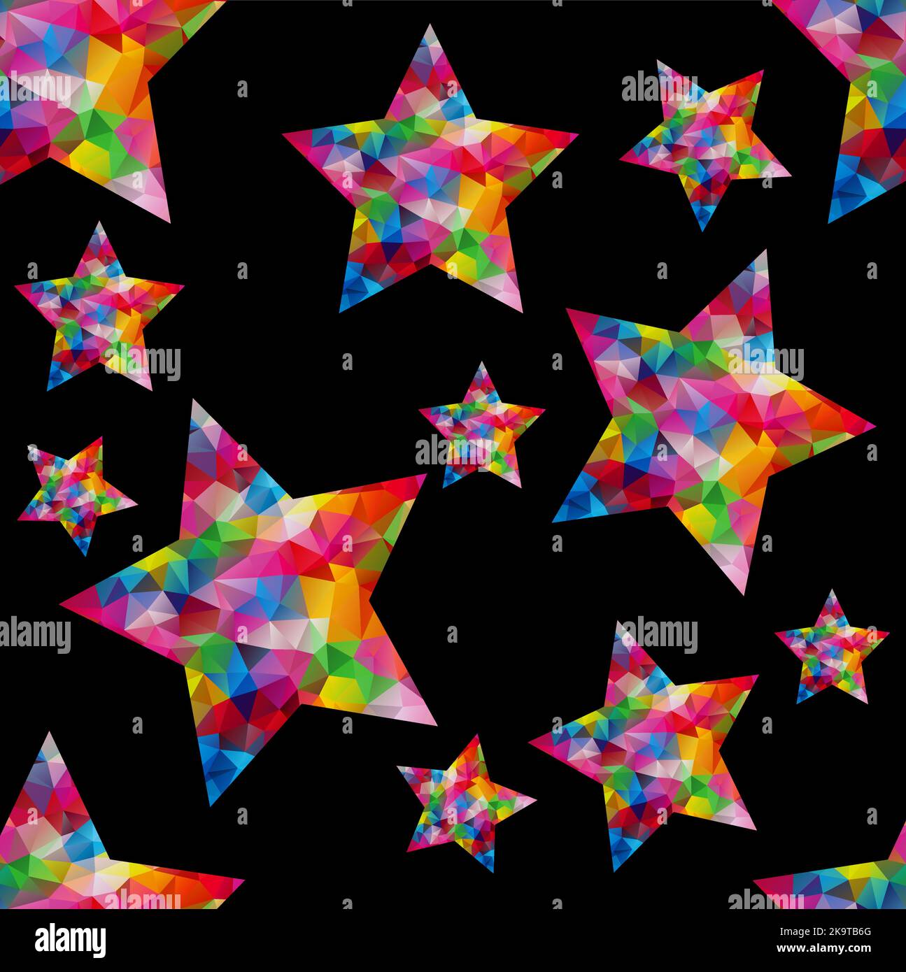 Set of hand drawn stars. Seamless background. Vector illustration Stock ...
