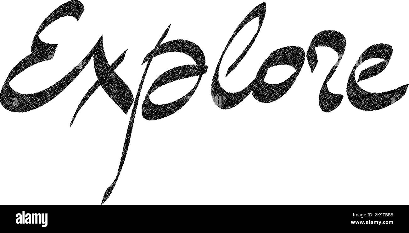 Explore word of small dots isolated on white background Stock Vector ...