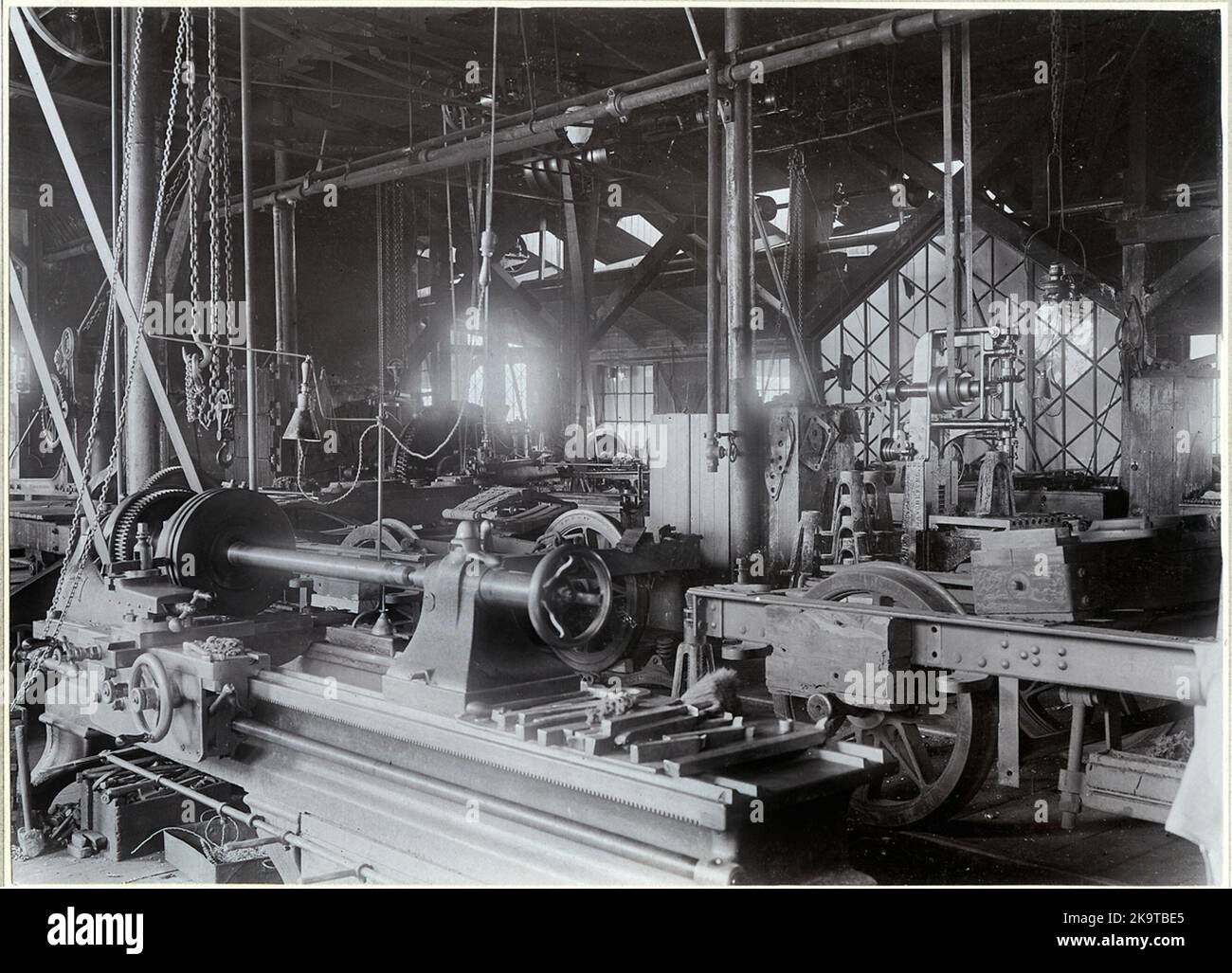 Interior from the Maskin Workshop at Gävle Northern in 1902. The ...