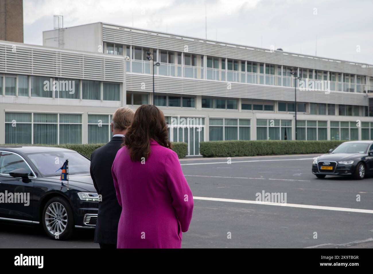 Hester Van Buren And Cees Loggen Waiting On Queen Maxima Stock Photo ...