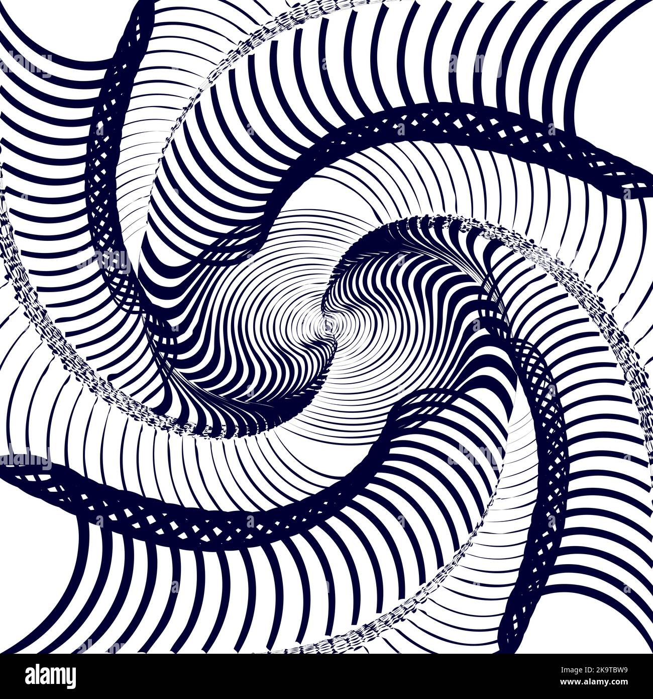 Abstract twisted black and white background. Optical illusion of ...