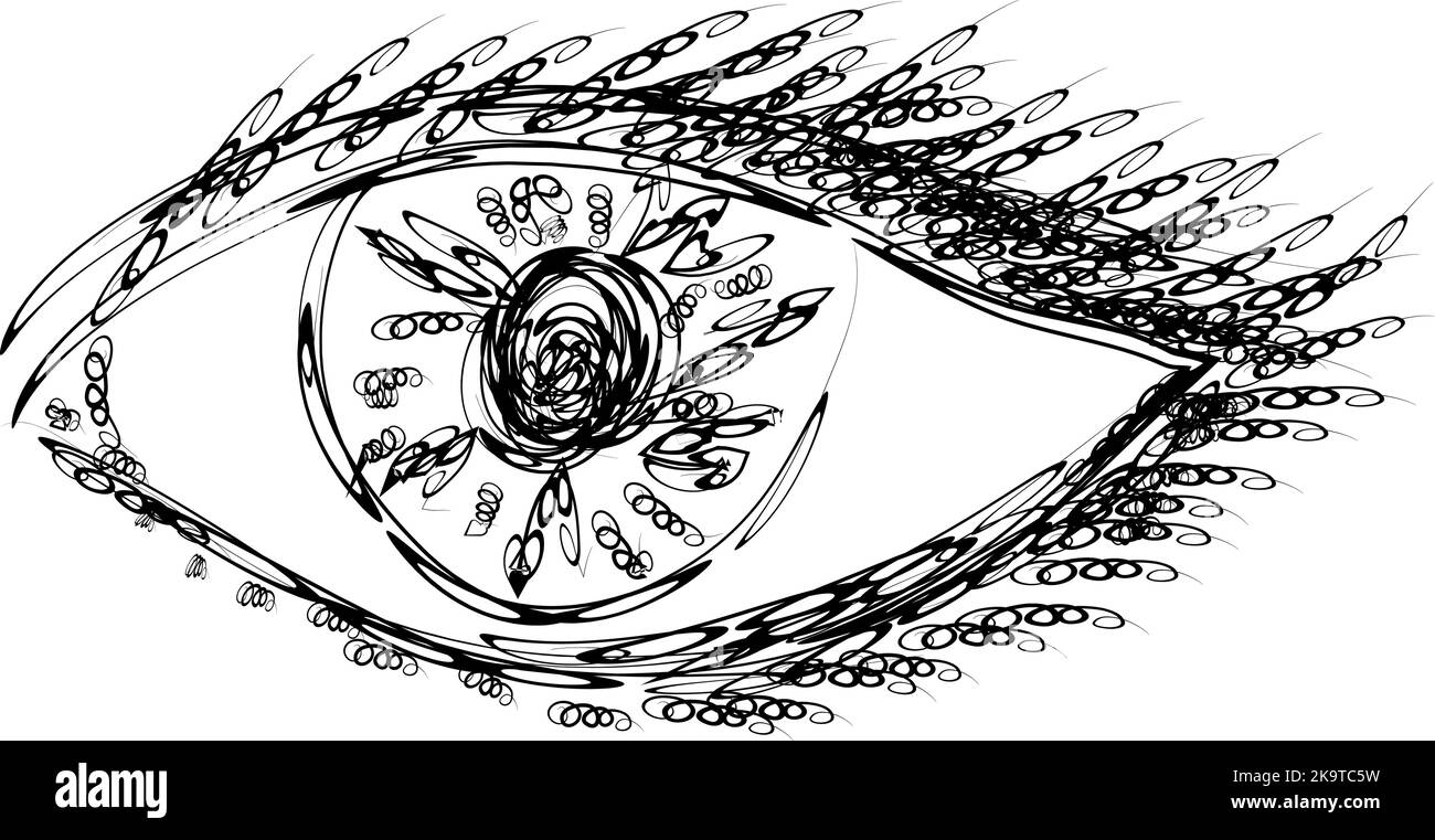 Vector illustration of human eye in doodle style Stock Vector Image ...