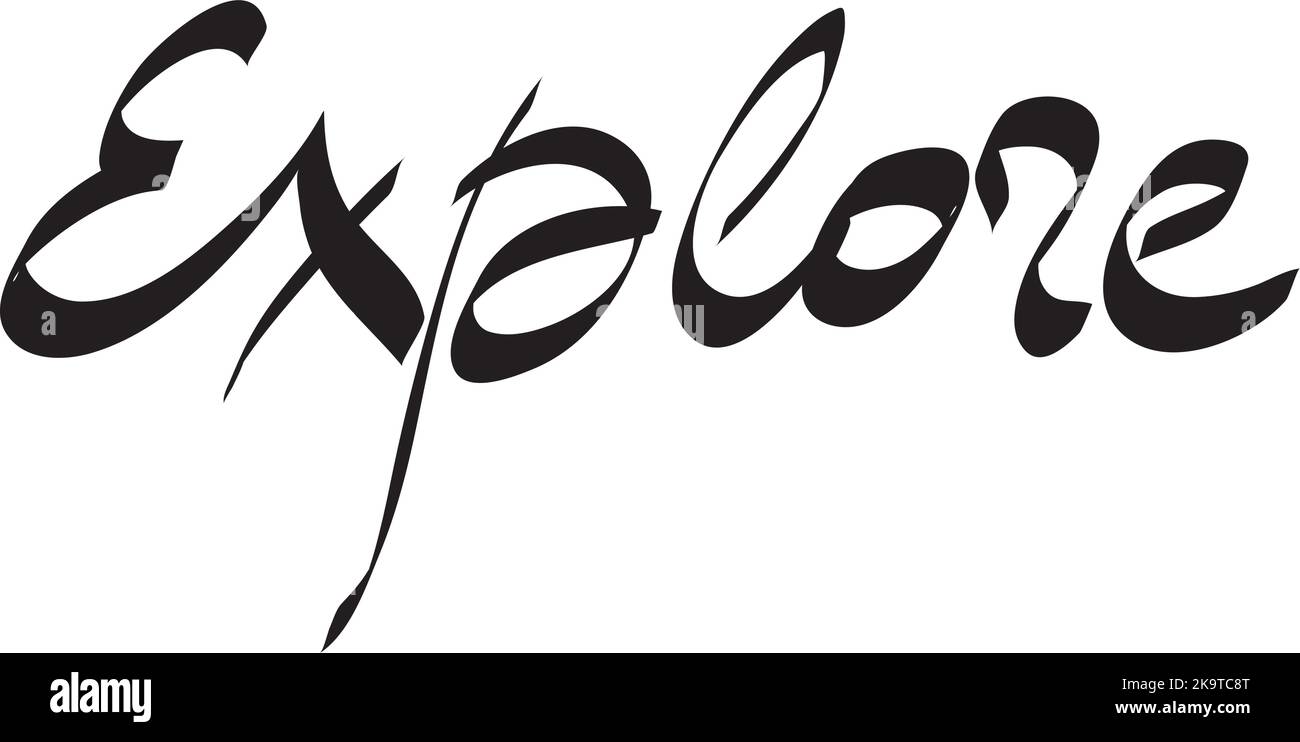 Explore hand written word isolated on white background Stock Vector ...