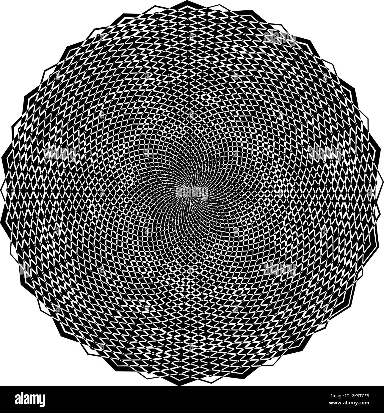 Abstract Striped Vector Background In Circle Concentric Circles
