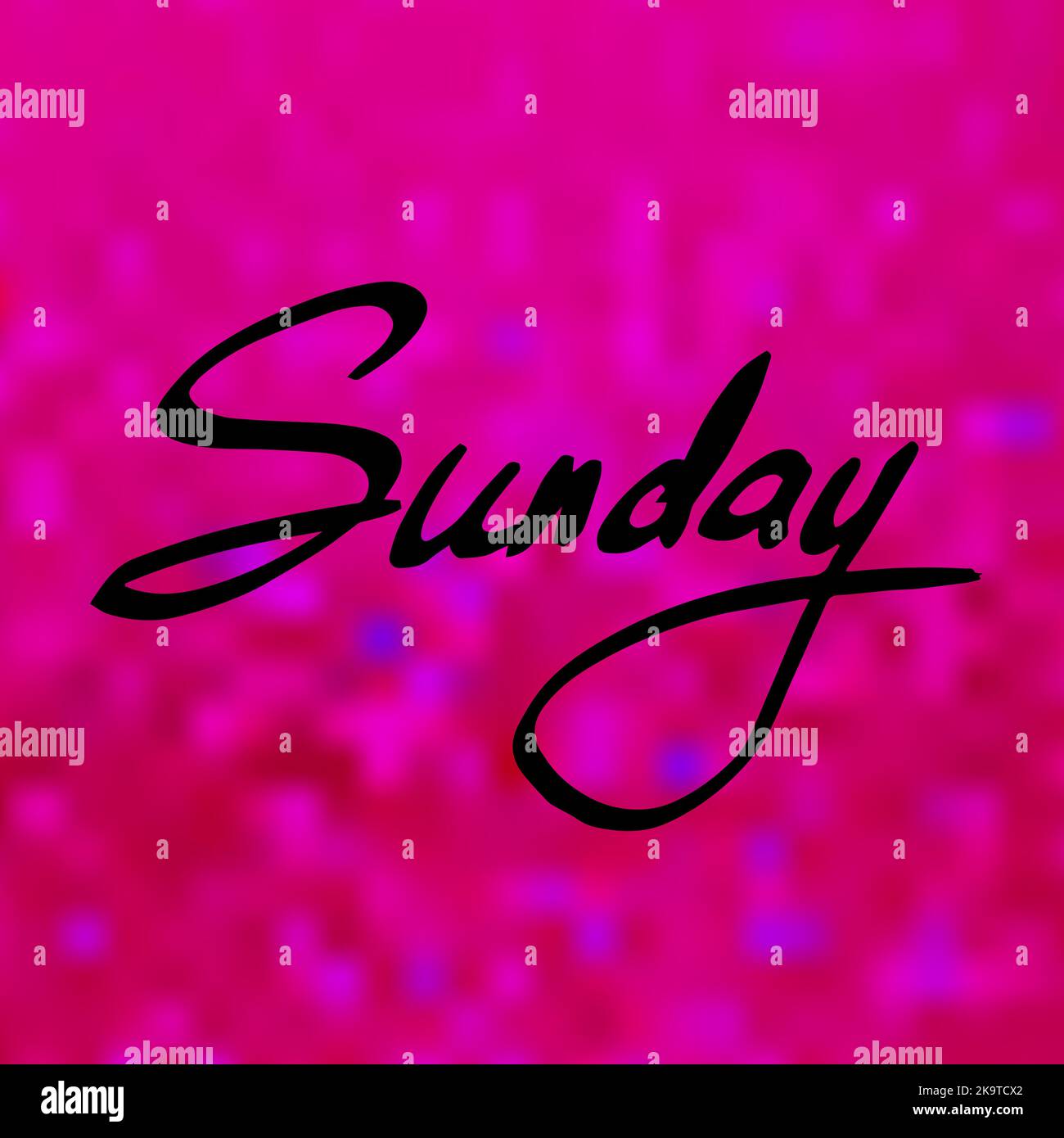 Word Sunday on abstract blurred bright pink background Stock Vector ...