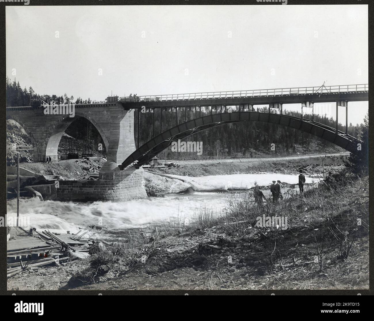 The railway bridge over the Pite River at Sikfors on the line between ...