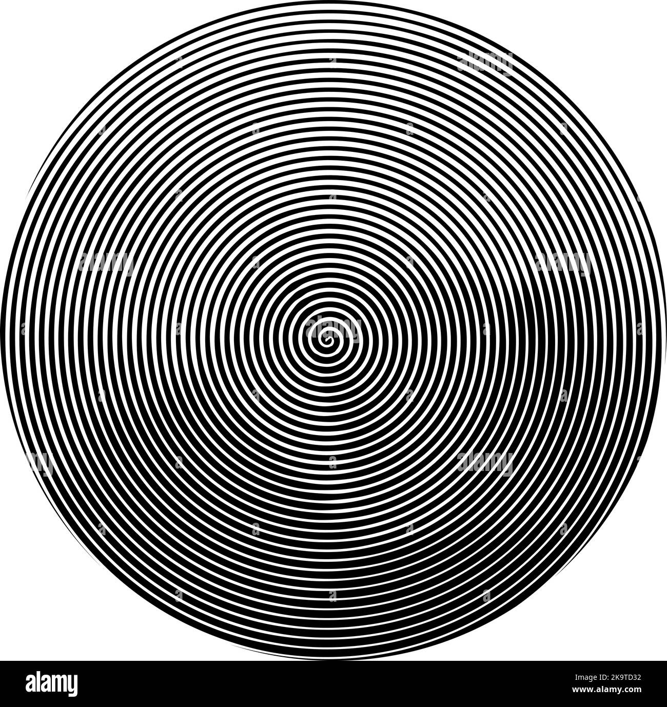 Abstract Striped Vector Background In Circle Concentric Circles