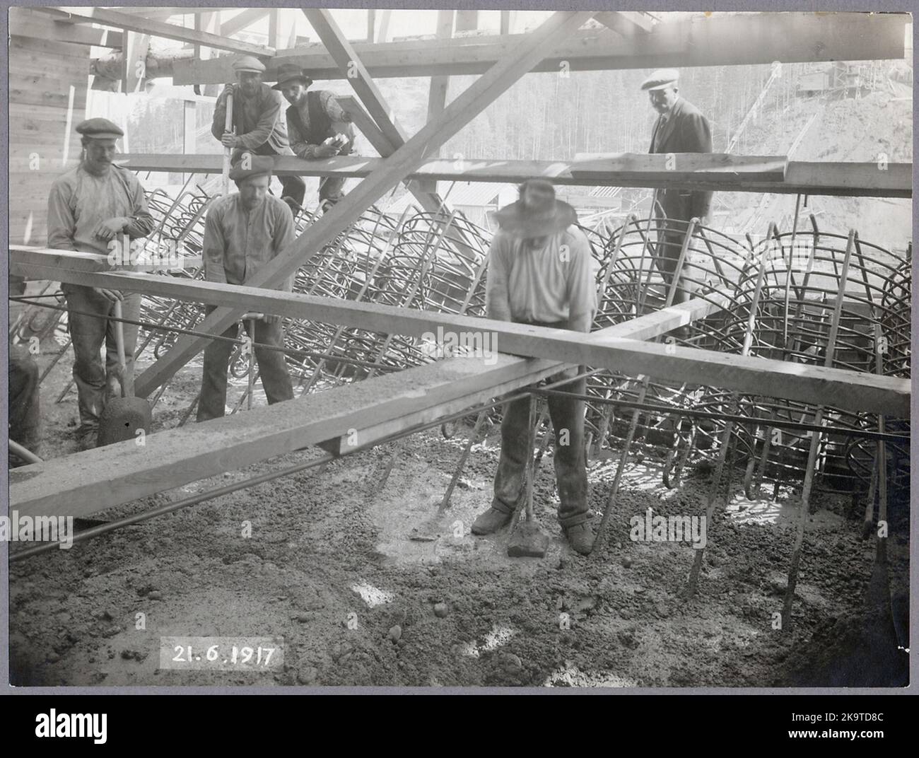 Workers at the bridge construction across the Öre River Stock Photo - Alamy