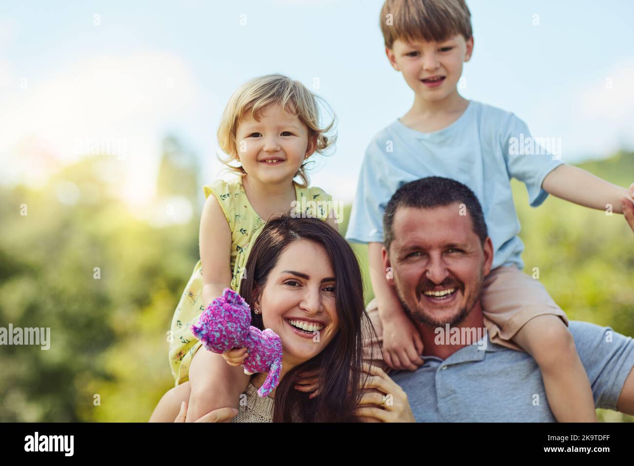 Family always comes first for us. Portrait of a happy family bonding ...