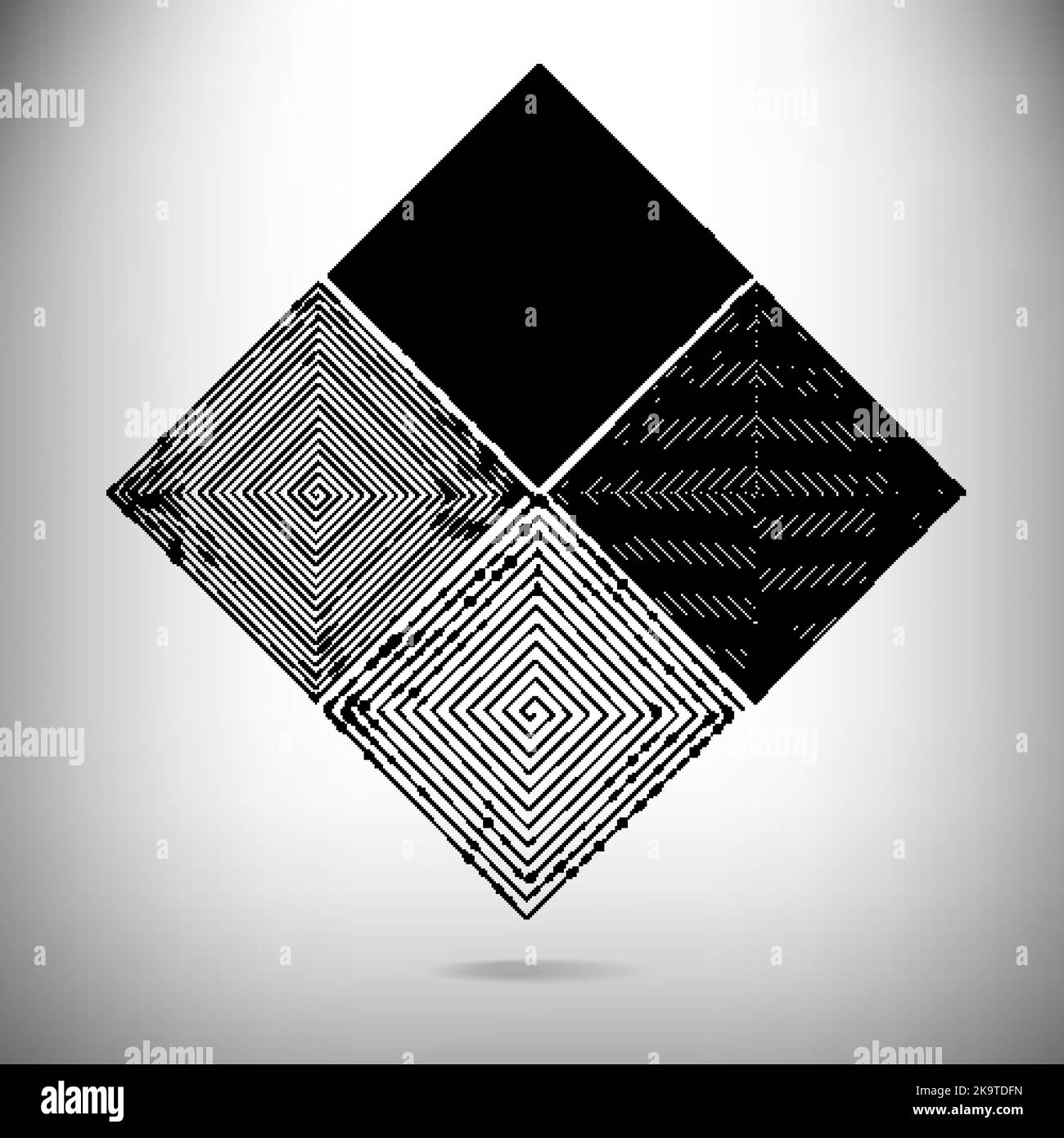 Stylized vector rhombus of black spiral lines Stock Vector Image & Art ...