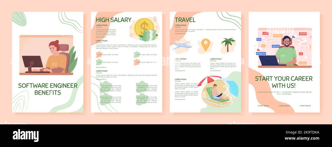 Software engineer benefits flat vector brochure template Stock Vector ... Software engineer benefits flat vector brochure template Stock Vector ...