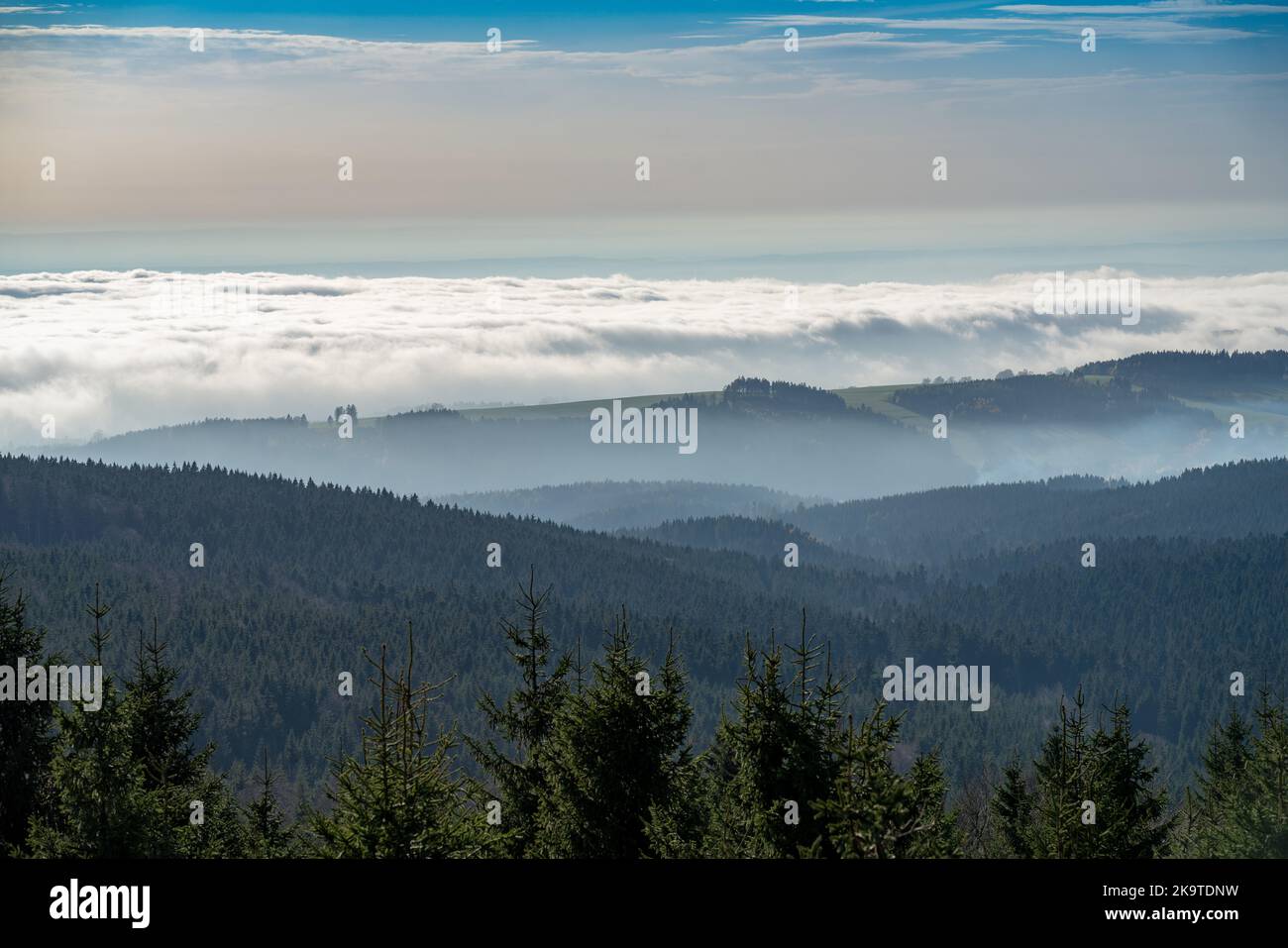 A look westwards from lookout tower at "Anenský vrch" hill, Eagle Mts ...