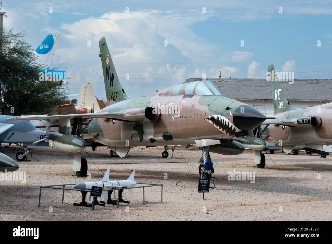 A Republic F-105 Thunderchief on display at the Pima Air and Space ...