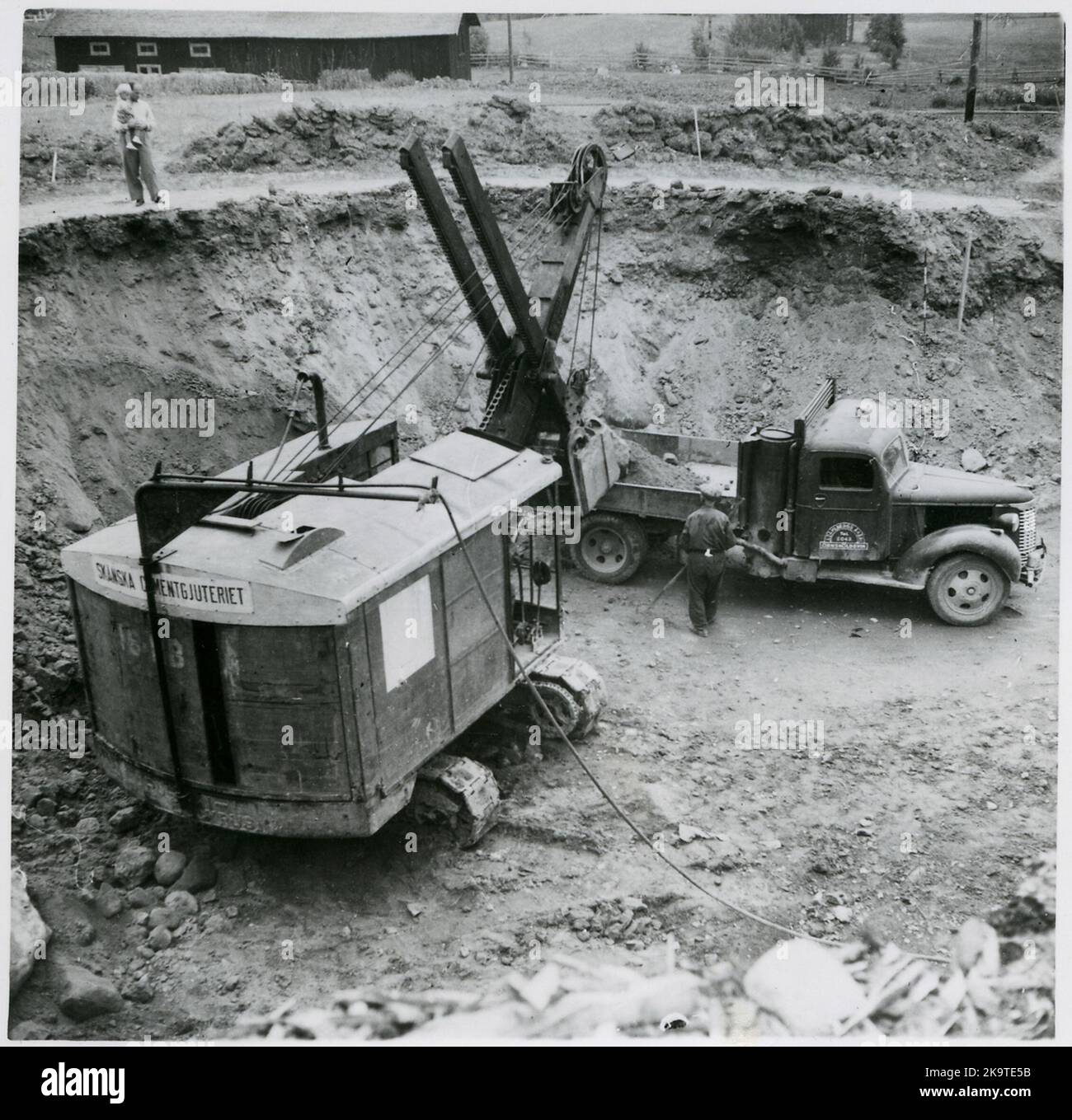 Soil shaft for the railway construction in Ånge Stock Photo - Alamy