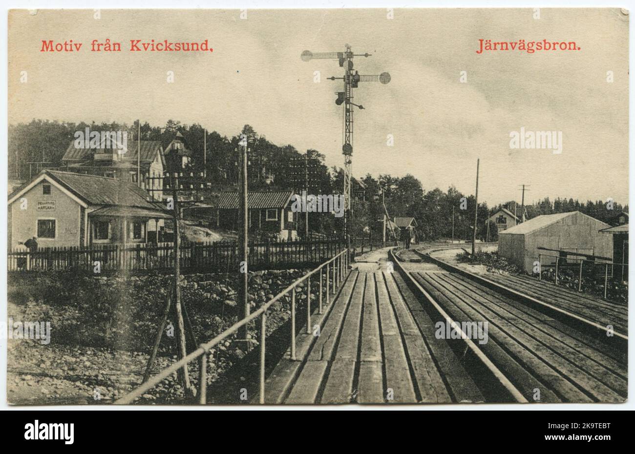Image taken from the Kvicksund Bridge towards the railway station in ...
