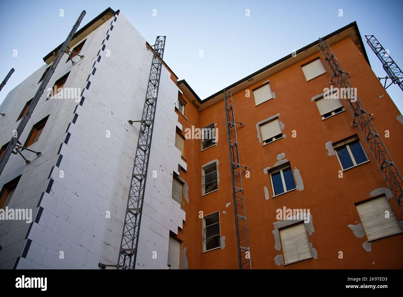 Building site for construction of external thermal insulation. Energy ...