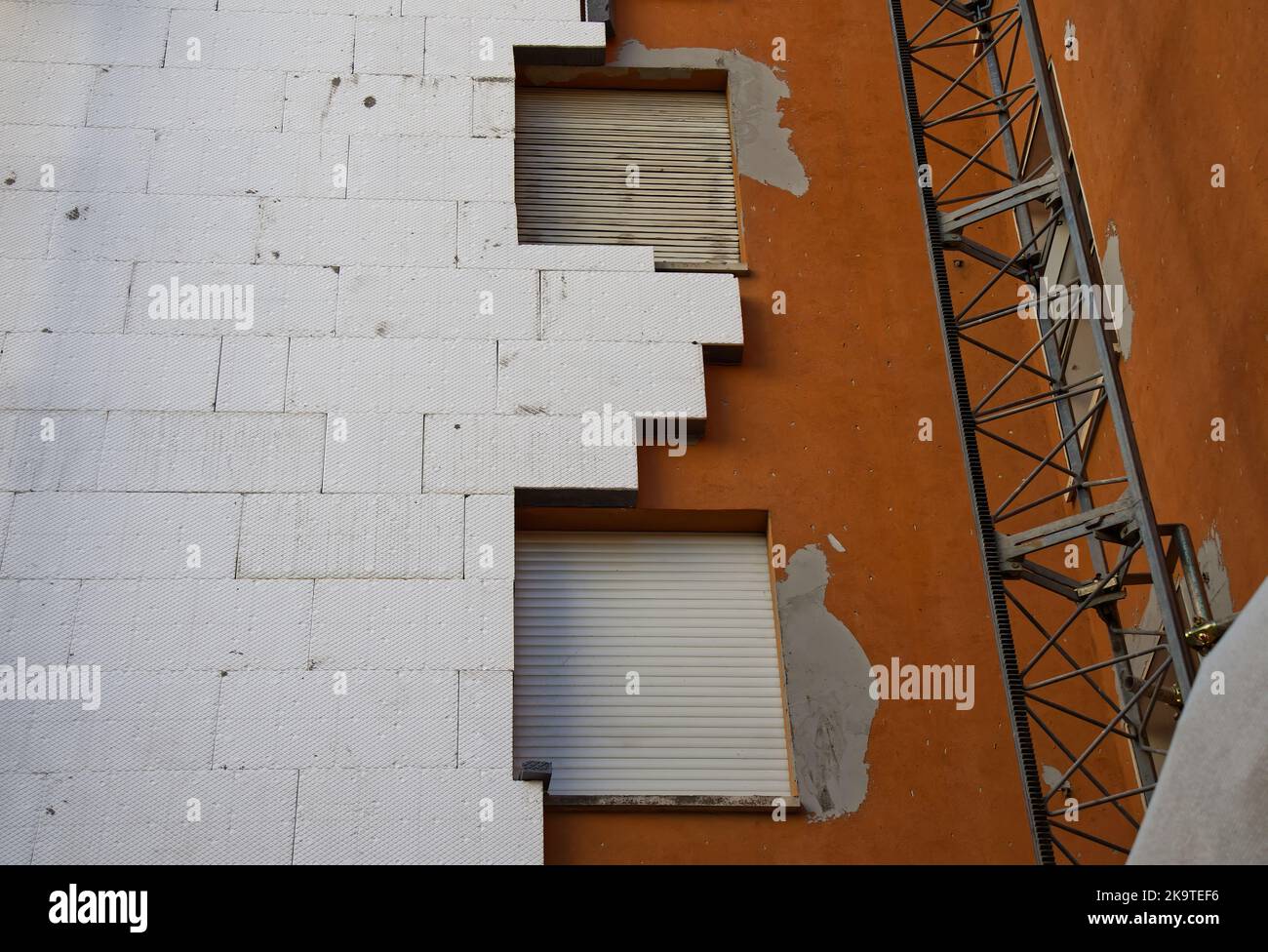 Building site for construction of external thermal insulation. Energy ...