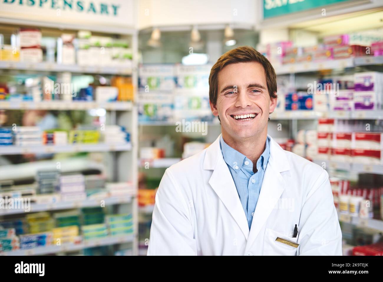 Portrait handsome young pharmacist chemist hi-res stock photography and ...