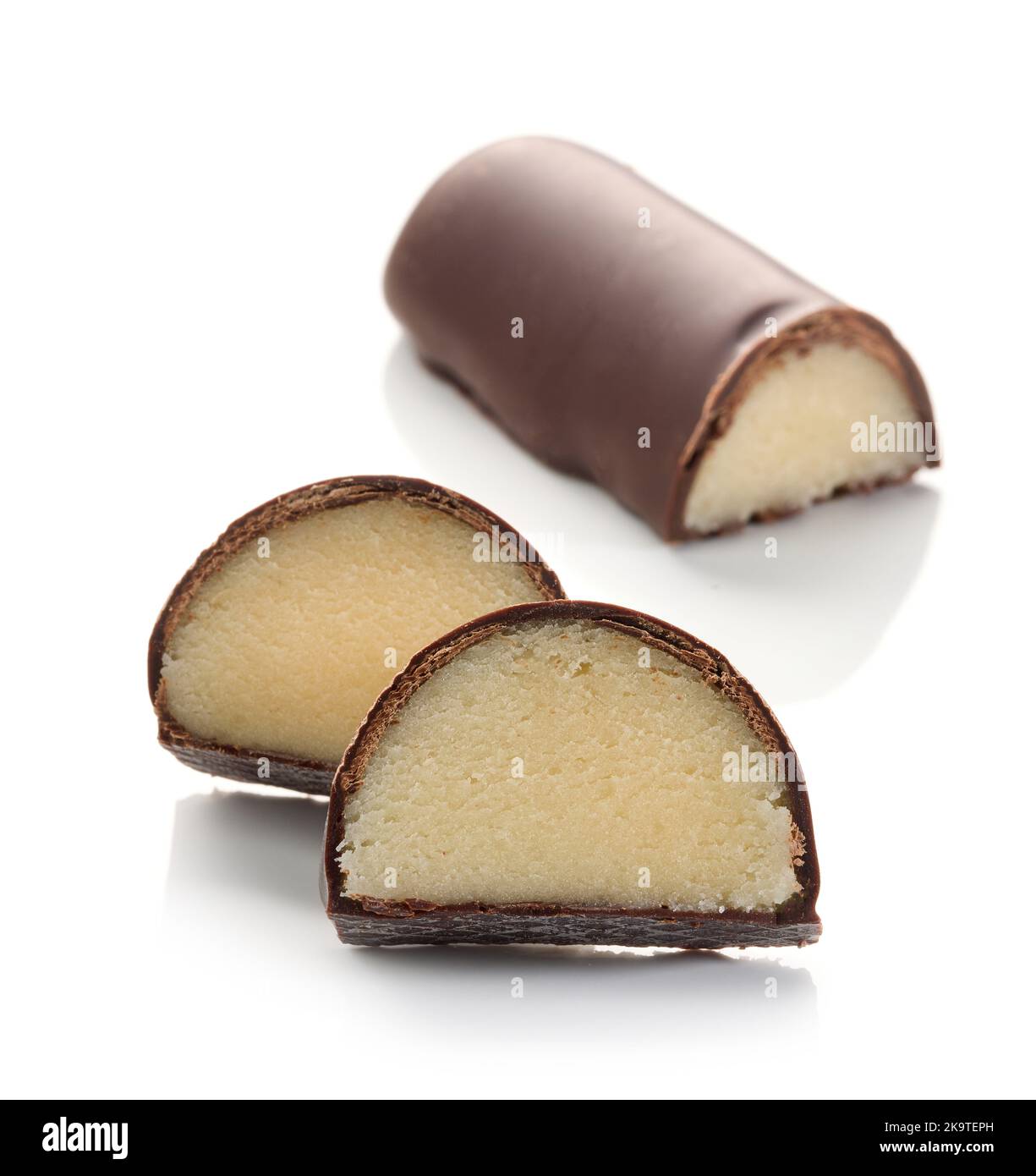 pieces of marzipan isolated on white background Stock Photo - Alamy