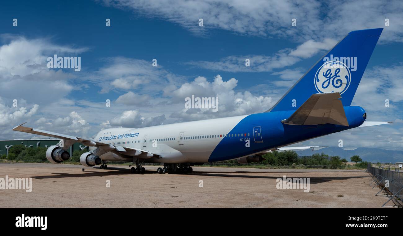 A GE Propulsion Test Platform Boeing 747 on display at the Pima Air and ...