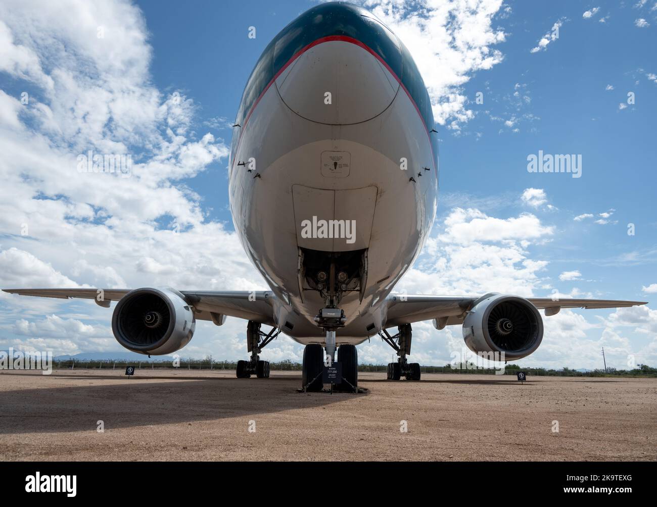 A Cathay Pacific Boeing 777 on display at the Pima Air and Space Museum ...