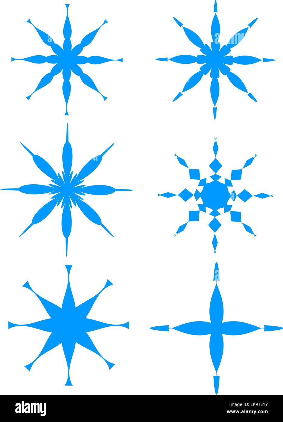 Blue stylized snowflake, vector illustration. Element for design Stock ...