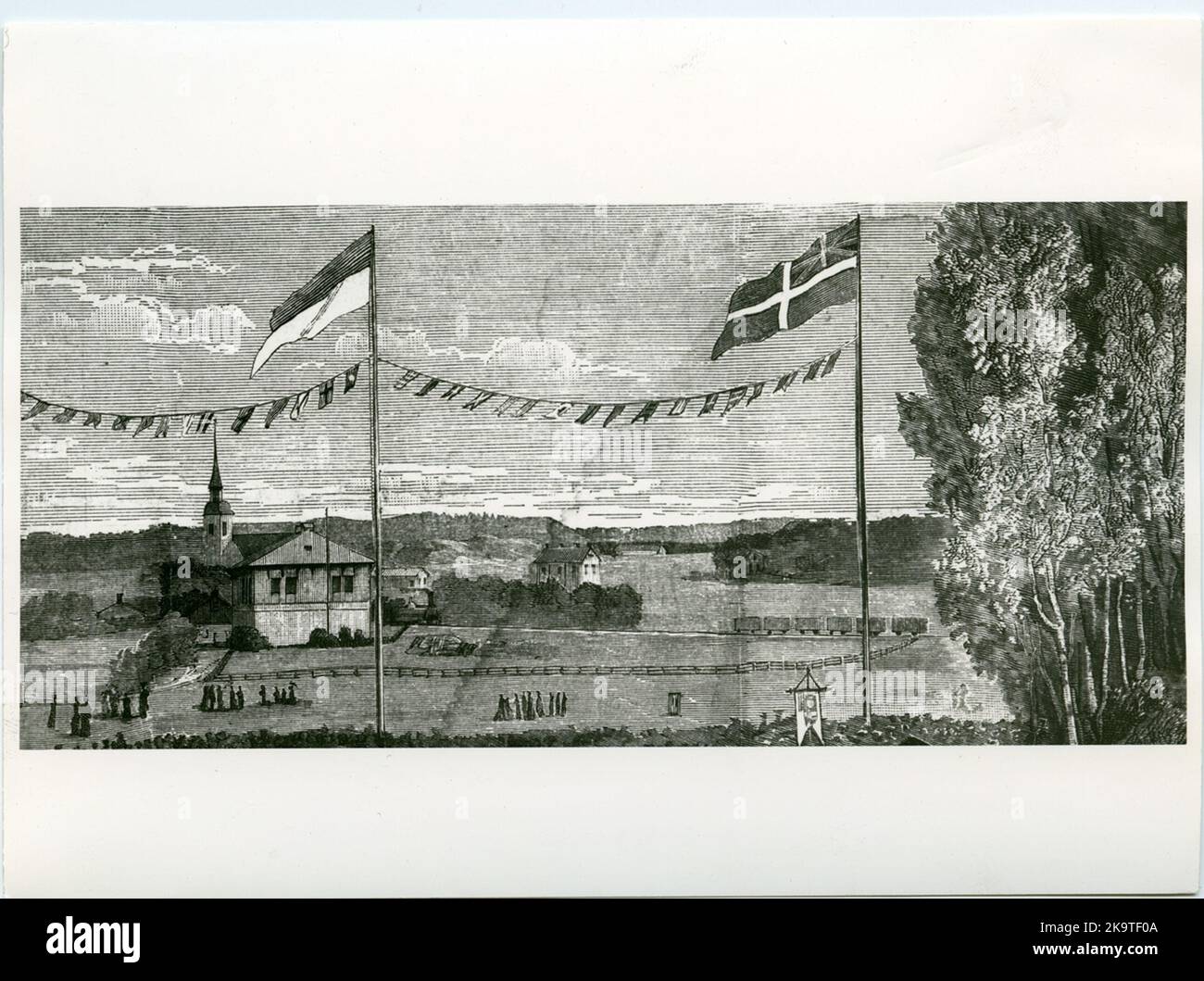 Huddinge station after hand letter in 1879 in its new remodeled ...