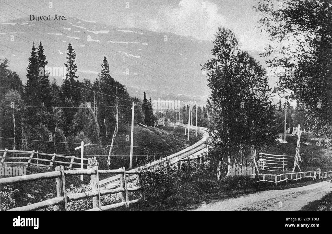 Line image of the mountain region between Åre and Duved.In the area ...