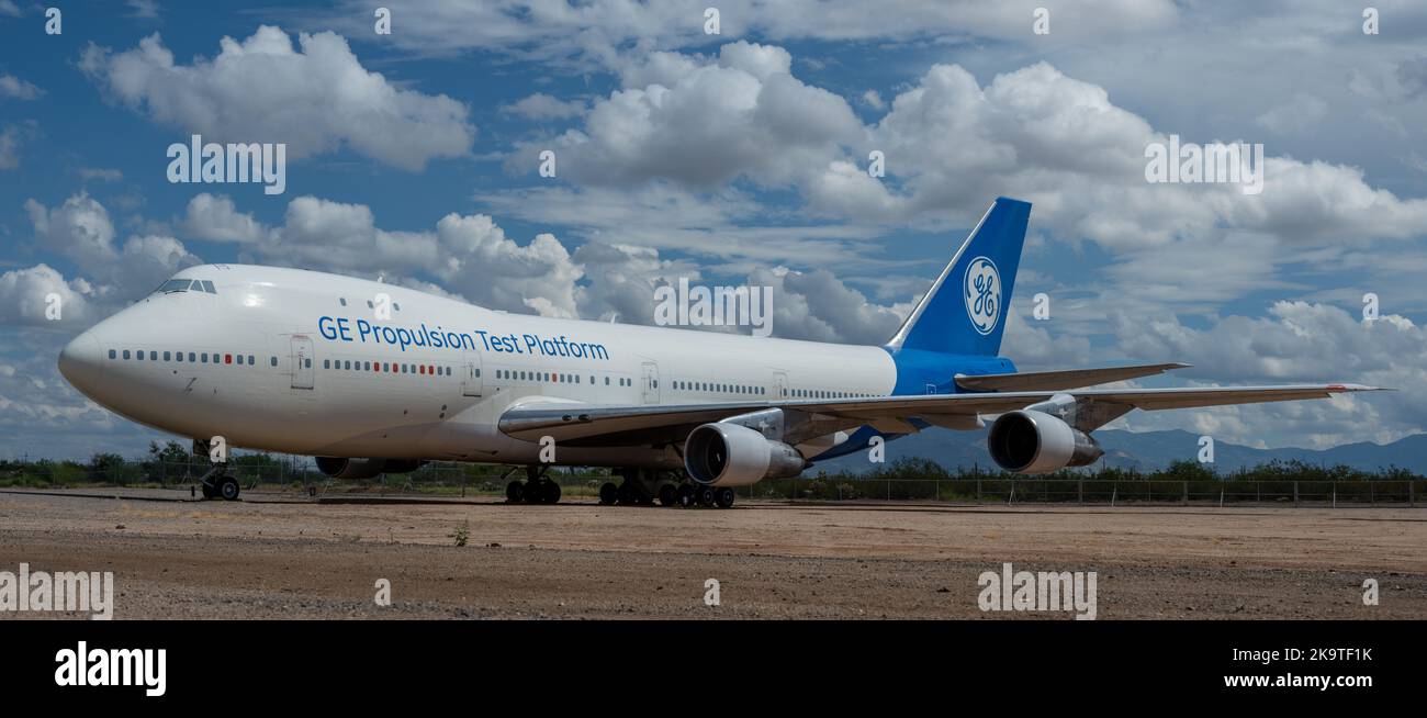 A GE Propulsion Test Platform Boeing 747 on display at the Pima Air and ...