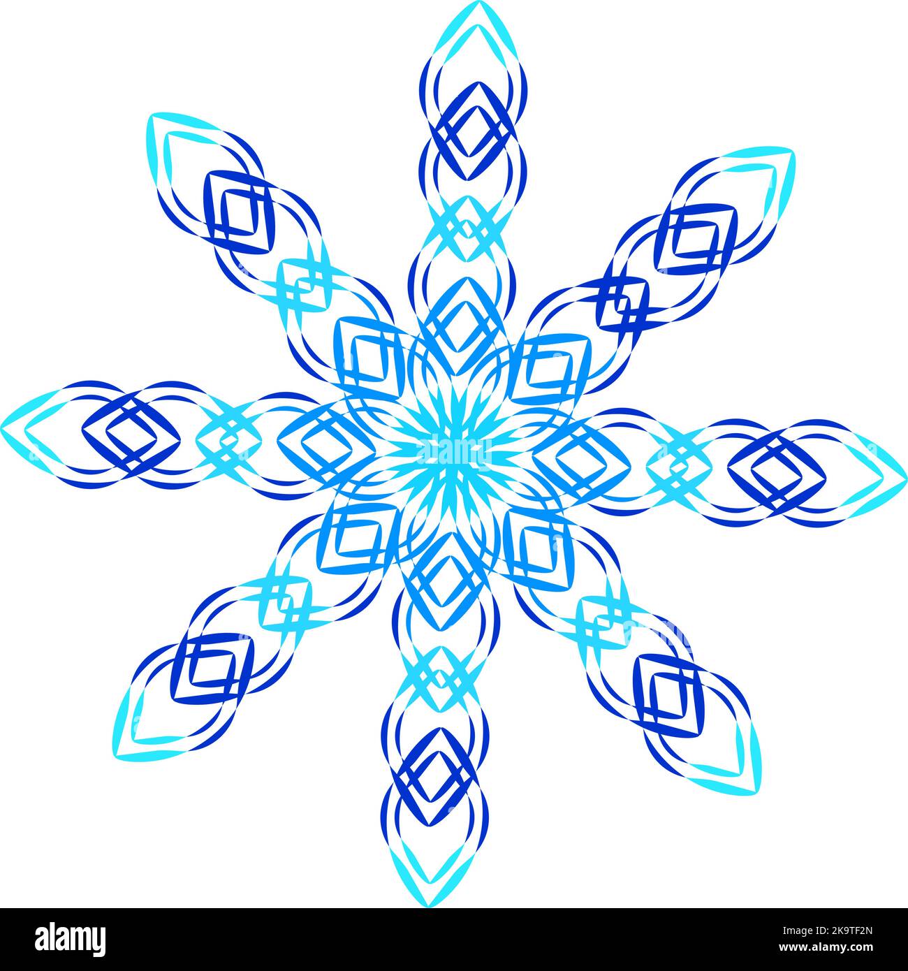 Blue stylized snowflake, vector illustration. Element for design Stock ...