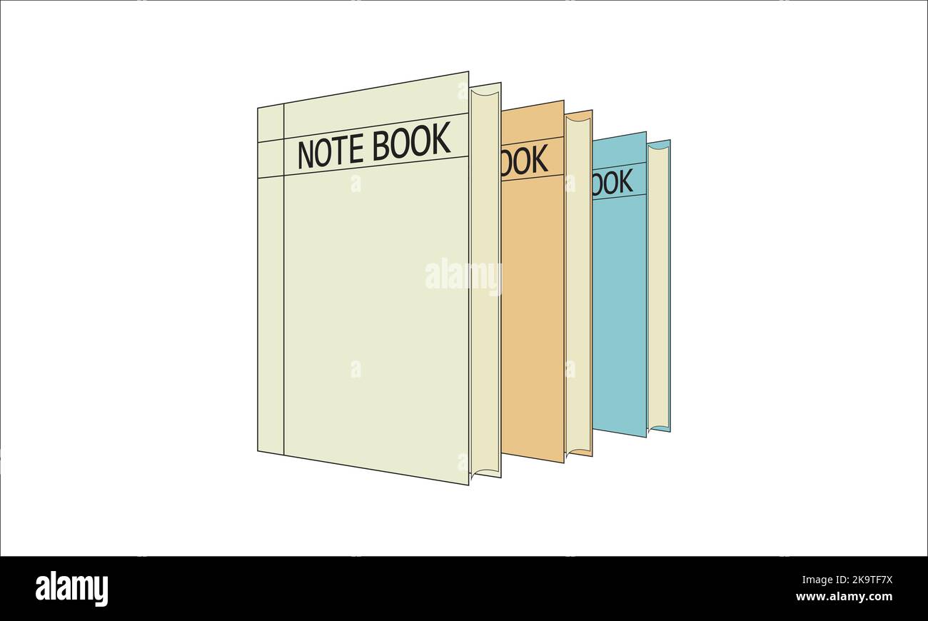 Blank vertical book cover template with pages in front side standing on ...