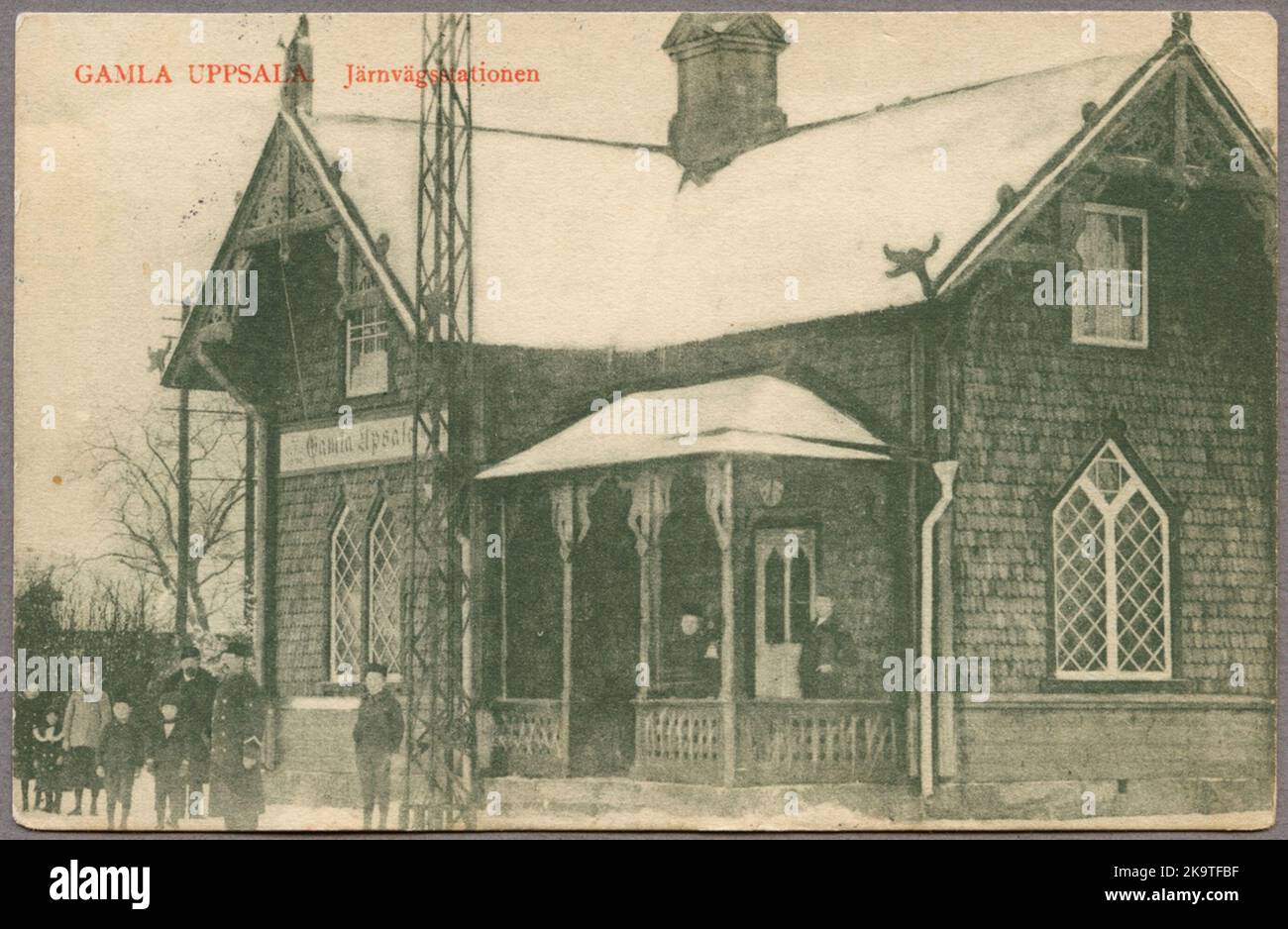 Staff and children outside the station in Gamla Uppsala Stock Photo - Alamy