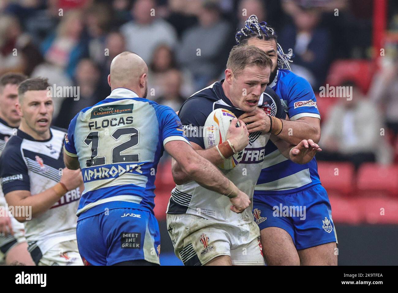 Tom Burgess of England during the Rugby League World Cup 2021 match ...
