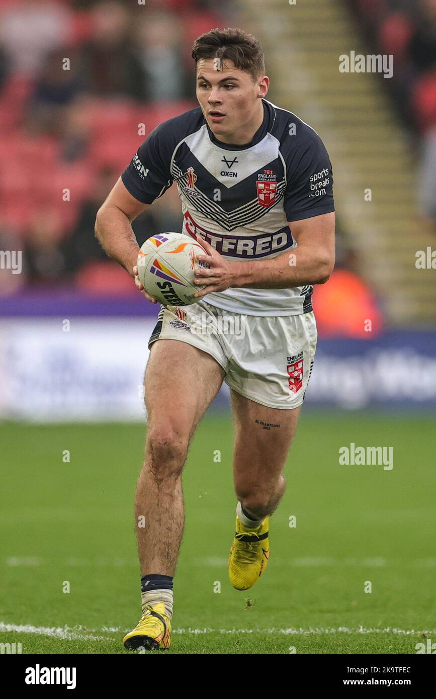 Jack Welsby of England during the Rugby League World Cup 2021 match ...