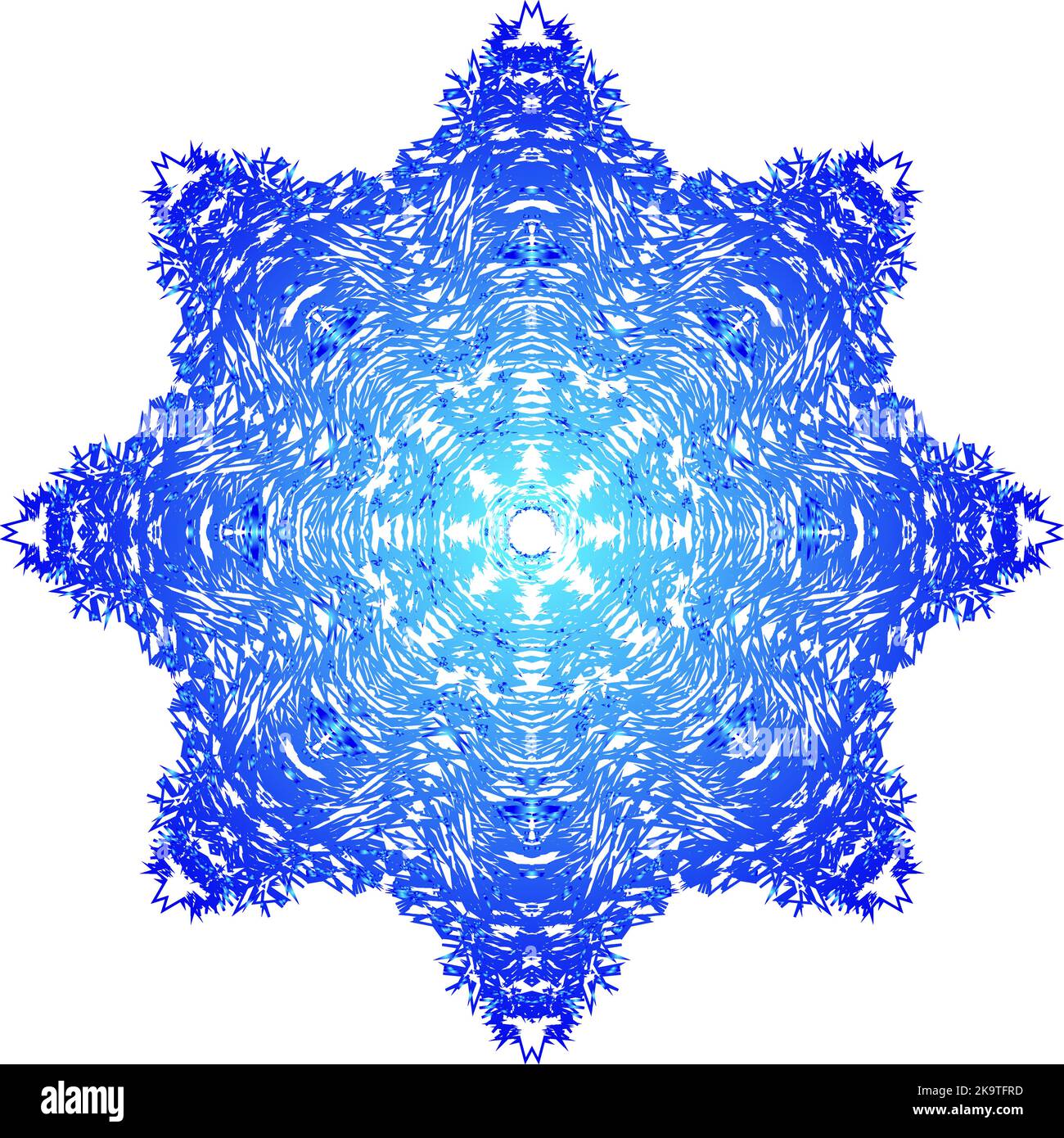 Abstract blue ornate snowflake on white background Stock Vector Image ...