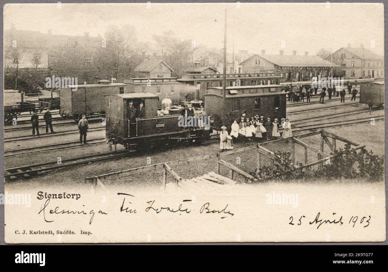 Lidköping-Kara-Stenstorp's railways, LSSJ LOK 7 "Lidan". View on yard ...
