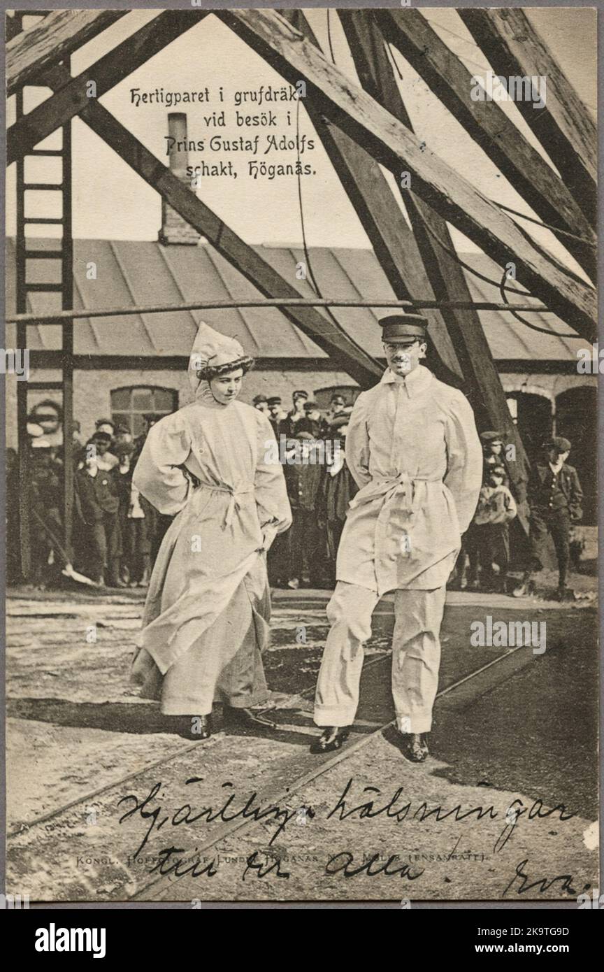 Duke couple in mining suit when visiting Prince Gustaf Adolf's shaft in ...