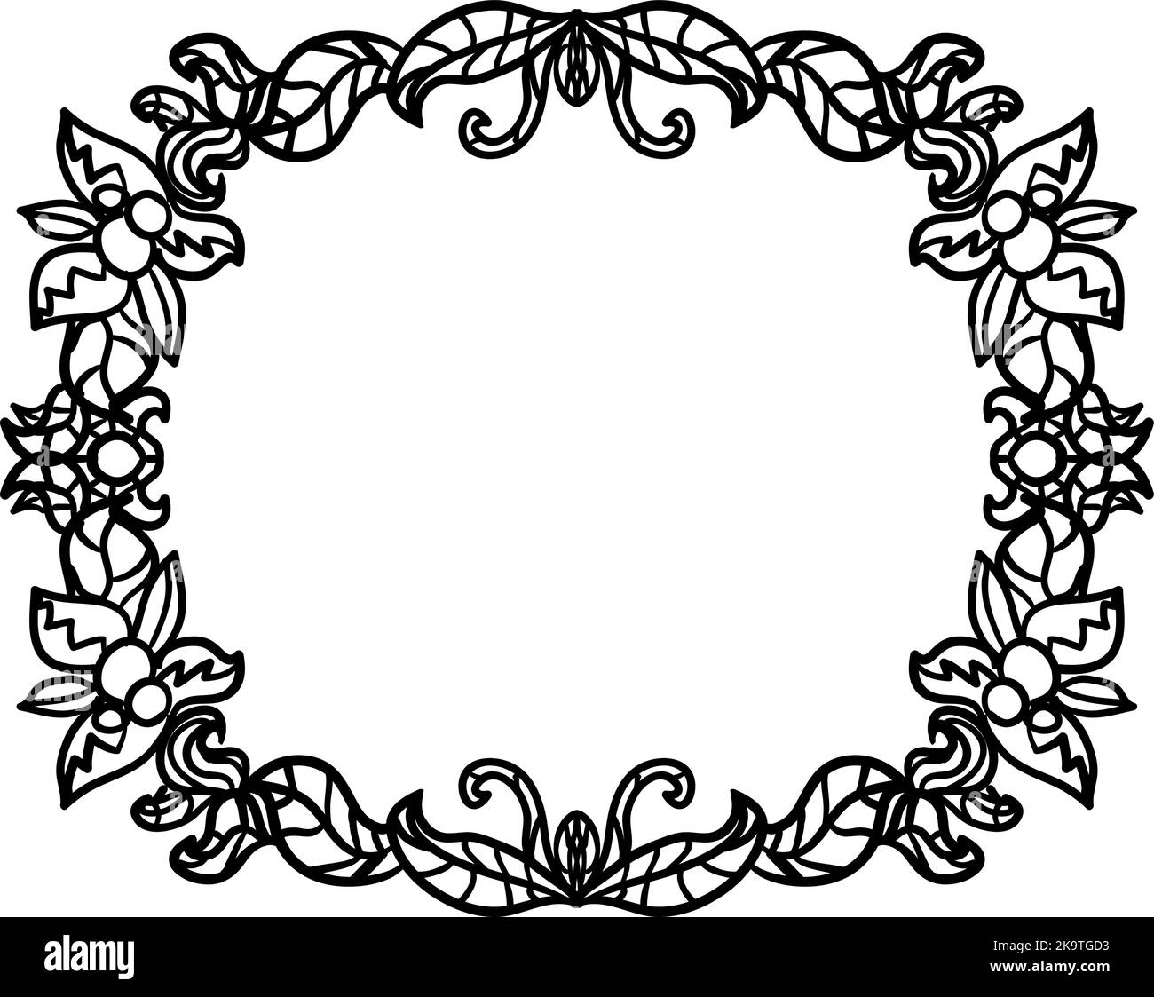 Floral frame sketchy Stock Vector Images - Alamy