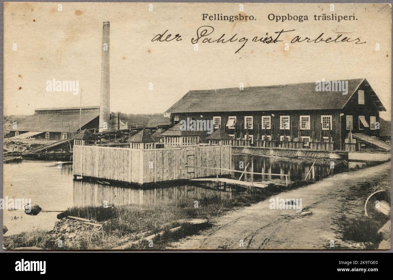 Fellingsbro, Oppboga wood grinding Stock Photo - Alamy