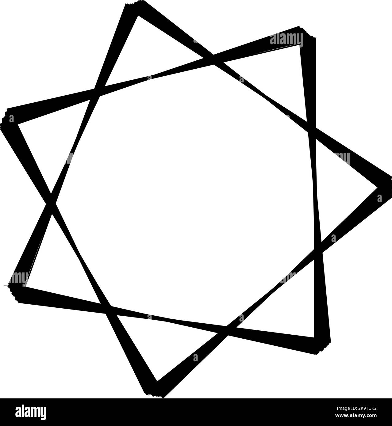 Decorative stylized star. Lineart logo template for design projects ...