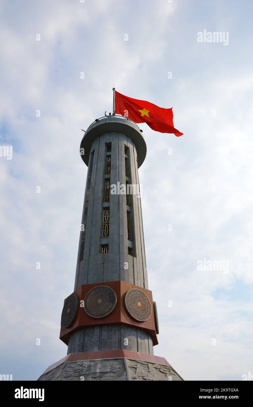Lung Cu Flag Pole in the most northern part of Vietnam Stock Photo - Alamy